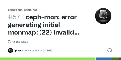 Ceph Mon Error Generating Initial Monmap Invalid Argument Issue Ceph Ceph