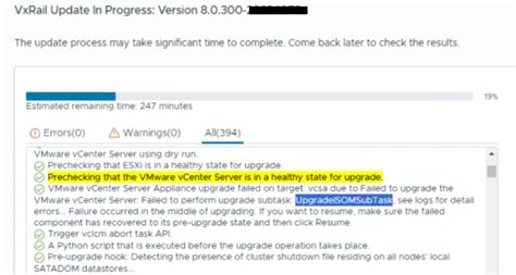 Vxrail Vcenter Upgrade Failed Due To Untrusted Rp4vm Certificate Dell Us