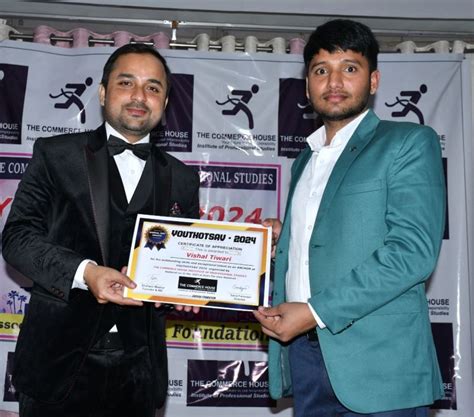 Vishal Tiwari On Linkedin Stage Anchor Award By The Commerce House
