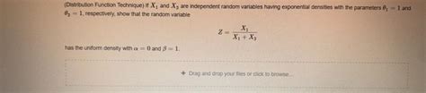 Solved Distribution Function Technique If X And X Are