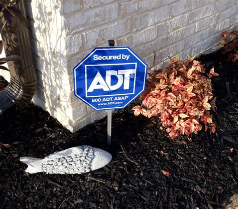 ADT Security System Sign Editorial Photography Image Of Safeguard 106785452