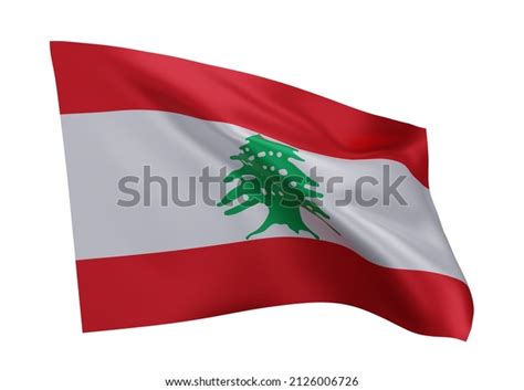 레바논의 3d 삽화 플래그 레바논 공화국의 스톡 일러스트 2126006726 Shutterstock