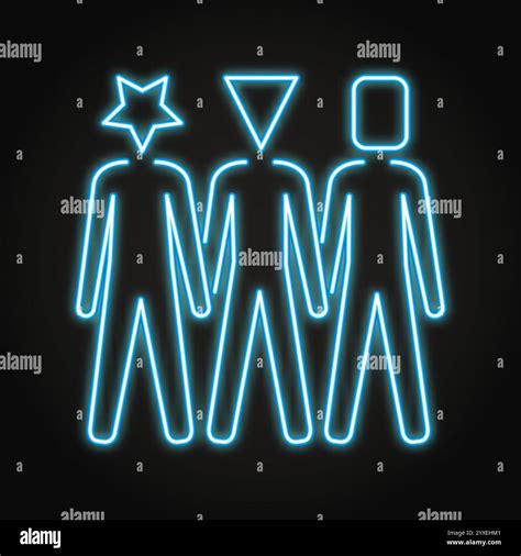Diversity And Inclusion Neon Icon Diverse Group Equality And