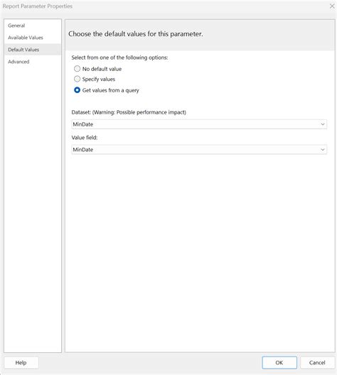 Vba Visual Basic MS Report Builder How Can We Set Min Date As The Default Value For A