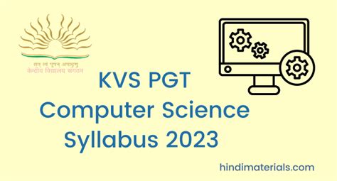 kvs pgt computer science syllabus 2024