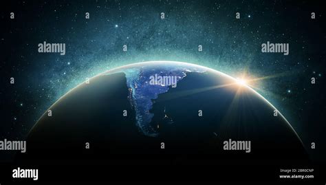 South America City Lights 3d Rendering Stars My Own Photo Elements Of This Image Furnished By
