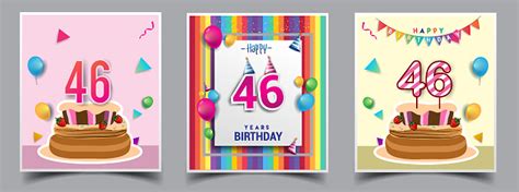 벡터 집합의 생일 초대장 인사말 카드 디자인 색종이와 풍선 생일 케이크 생일 축 하 파티에 대 한 다채로운 벡터 템플릿 요소 공휴일에 대한 스톡 벡터 아트 및 기타 이미지