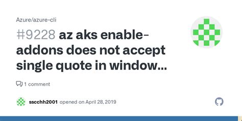 az aks enable addons does not accept single quote in windows cmd