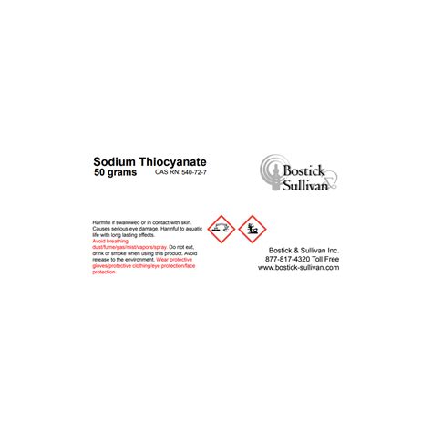 Sodium Thiocyanate Bostick And Sullivan