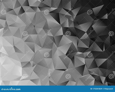 Shades Of Grey Low Poly Background Geometric Vector Illustration Mosaic Made Of Triangles Stock
