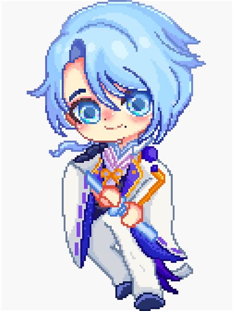Chibi Ayato Genshin Sticker By Toyger Lilly Redbubble