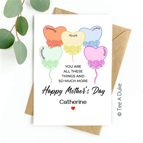 Mother's Day Card for Daughter-in-law Heart Balloons Daughter-in-law Mother's Day Card, Card for ...