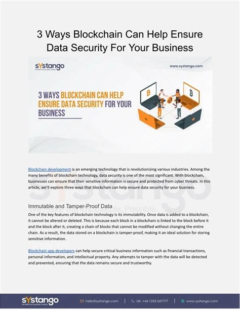 Ppt 3 Ways Blockchain Can Help Ensure Data Security For Your Business
