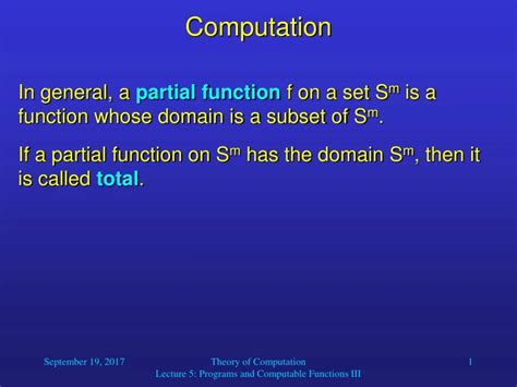 Ppt Theory Of Computation Lecture 5 Programs And Computable Functions Iii Powerpoint