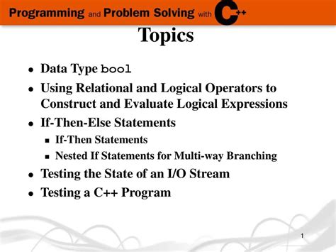 topics data type bool using relational and logical operators to