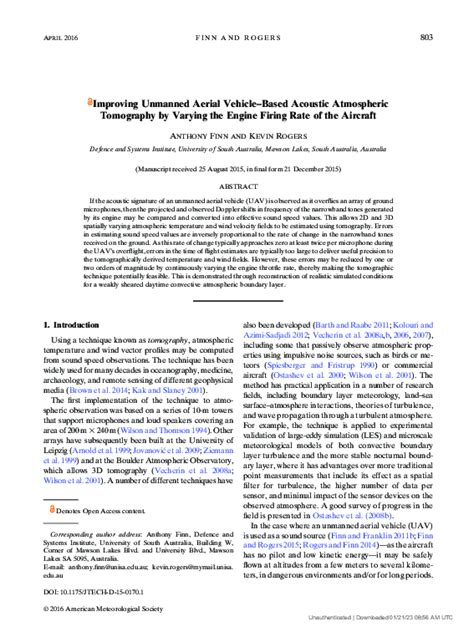 Pdf Improving Unmanned Aerial Vehicle Based Acoustic Atmospheric Tomography By Varying The