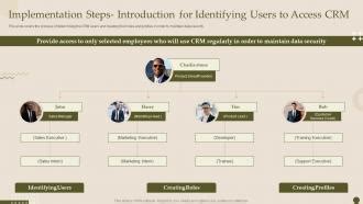Implementation Steps Introduction For Identifying Users To Access Crm Crm Software Deployment