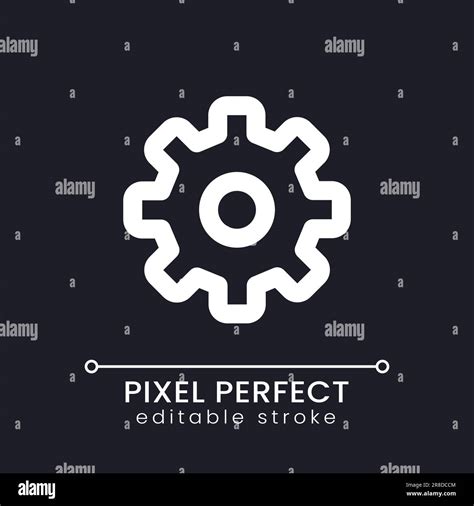 Cogwheel Pixel Perfect White Linear Ui Icon For Dark Theme Stock Vector Image And Art Alamy