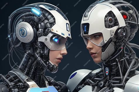 Premium AI Image | cyborg robot d render robotic process automation rpa data analysis in server ...