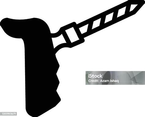 권총 그립 나선형 시멘트 프로브 개념 벡터 글리프 아이콘 Deisgn 타이어 수리 도구와 흰색 배경에 휠 숍 장비 강철에 대한 스톡 벡터 아트 및 기타 이미지 Istock