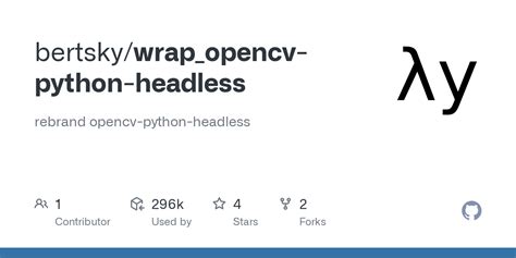 Github Bertsky Wrap Opencv Python Headless Rebrand Opencv Python Headless