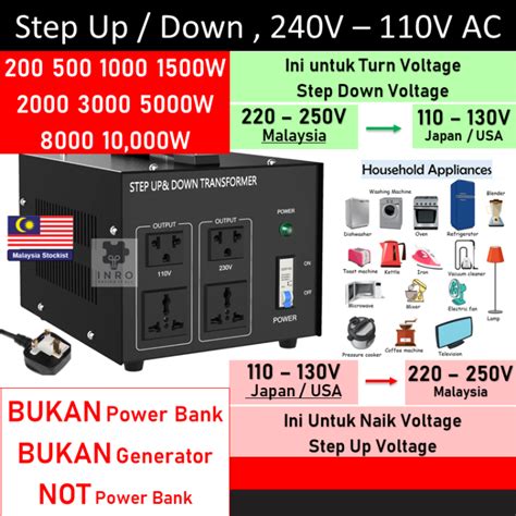 1 Order 1 Unit [ready Stock Cod] 3000w 5000w Portable Step Up