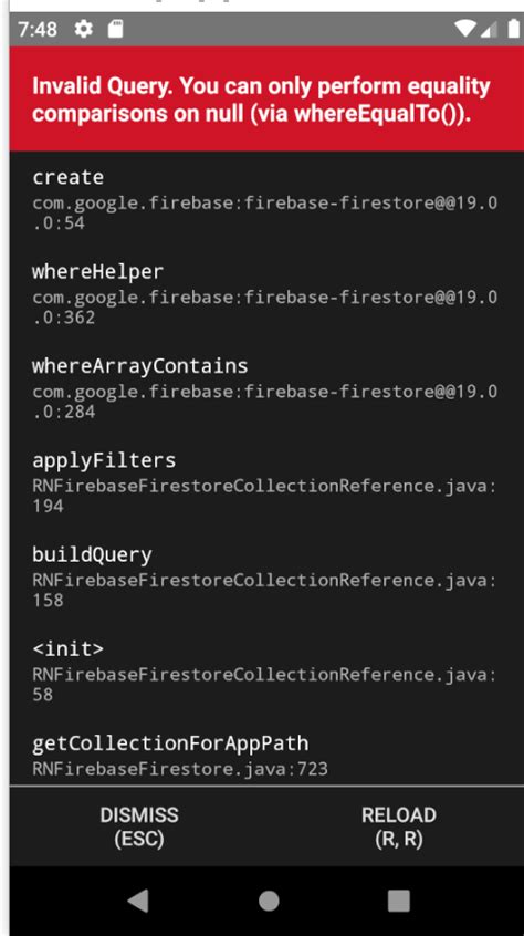 Reactjs Firestoreconnect Query You Can Only Perform Equality Comparisons On Null Via