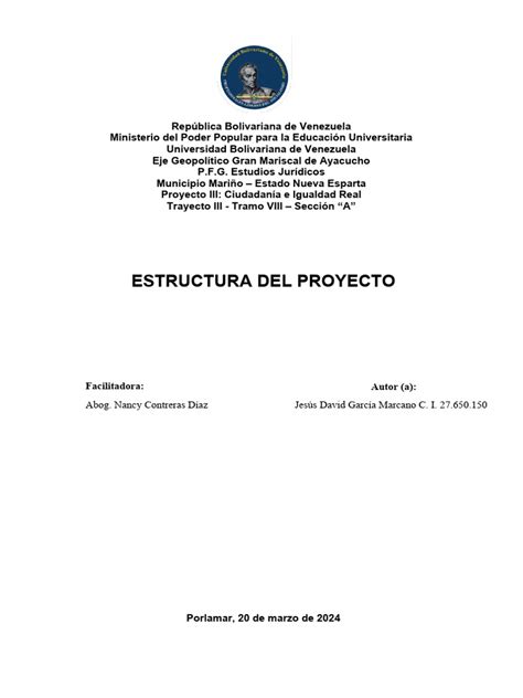 estructura del proyecto pdf venezuela