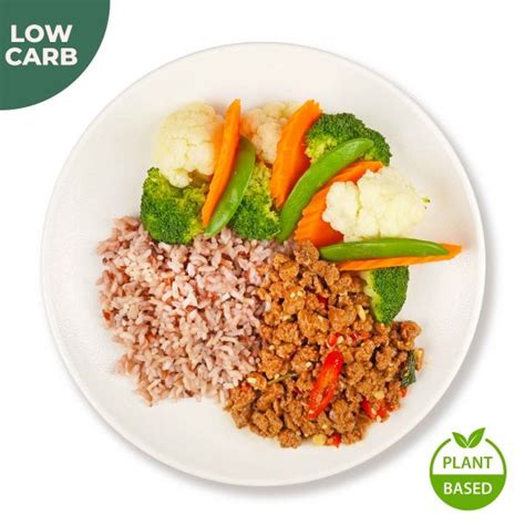 Plant Based Thai Basil Minced Vege Brown Rice Dietmonsta