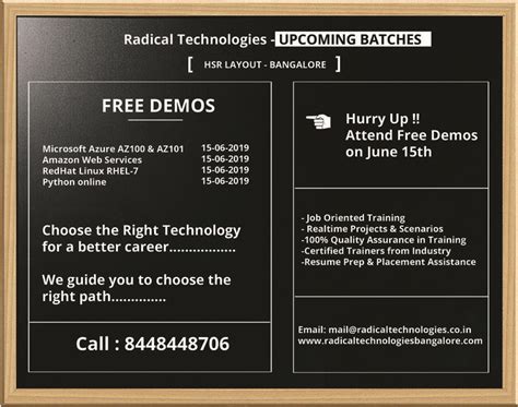 Radical Technologies Bangalore On Linkedin Hurry Up Free Demos On June 15th Saturday