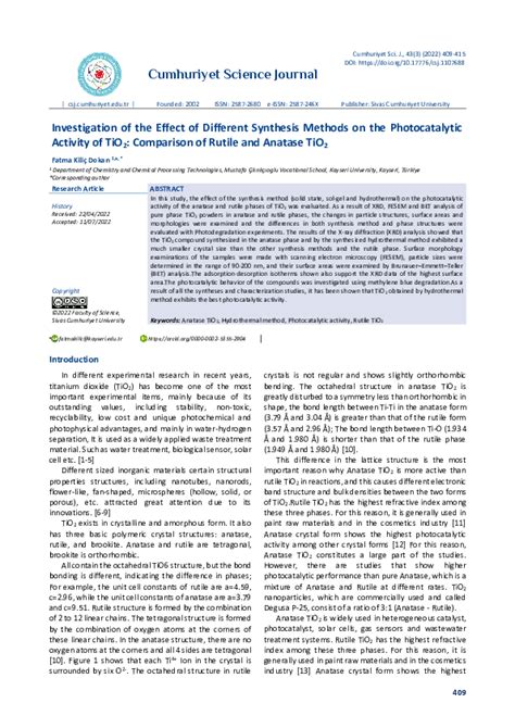Pdf Investigation Of The Effect Of Different Synthesis Methods On The