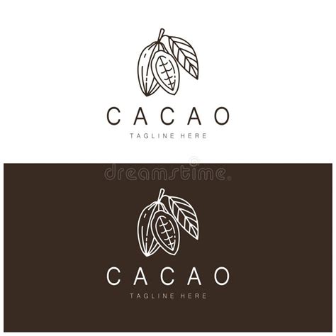 Cocoa Logococoa Beancocoa Treecocoa Branches And Leaveschocolate Mix On White Background