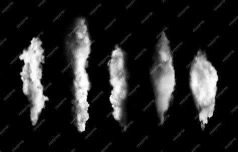 Premium Vector Smoke Pillars White Geysers Vapour Columns Isolated Realistic Steam Splashes