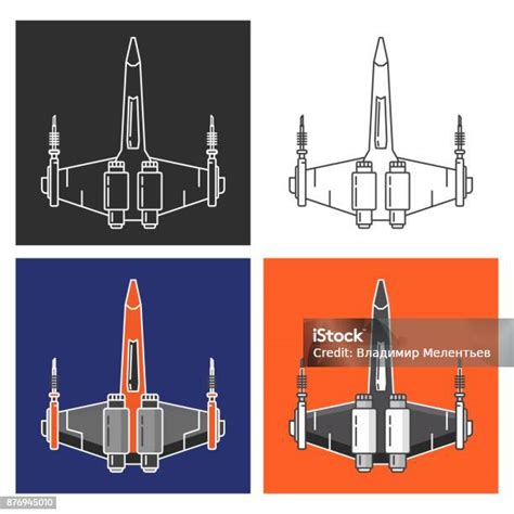 우주선 전투기 전투입니다 미래의 군사 군대 제트 비행기는 벡터 레이저 Gunsflat 선형 스타일으로 무장 전투기에 대한 스톡