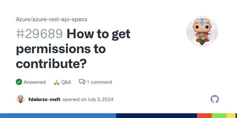How To Get Permissions To Contribute · Azure Azure Rest Api Specs · Discussion 29689 · Github