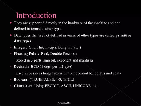 Primitive Data Types Ppt Programming Languages Computing