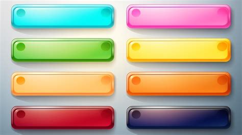 Premium Vector A Row Of Colorful Buttons With The Bottom Left Corner Showing A Green Button