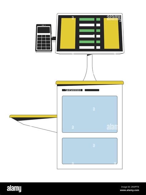 Self Service Checkout Flat Line Color Isolated Vector Object Stock Vector Image And Art Alamy