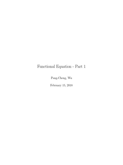 Functional Equations Part 1 By Pang Cheng Wu Pdf Function Mathematics Elementary