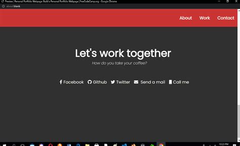 Personal Portfolio Webpage Build A Personal Portfolio Webpage Html