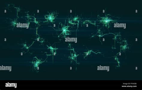 Artificial Neural Network grows. Electronic nodes connected together with a synaptic links in ...
