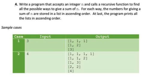 Solved 4 Write A Program That Accepts An Integer N And