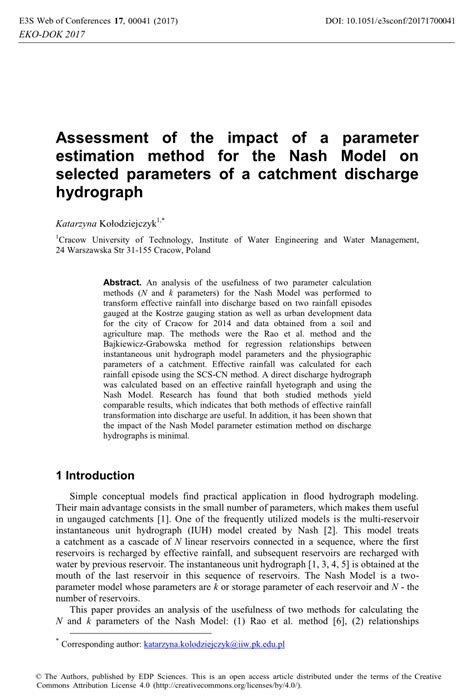 pdf assessment of the impact of a parameter estimation method for the