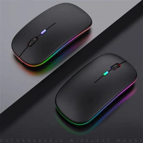 Ultra Slim Dual Mode 5 1 Bluetooth Mouse Rechargeable Battery Gaming RGB USB Wireless Optical