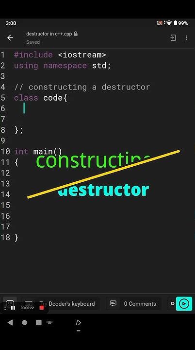 Constructing A Destructor In Class In C Programming Shorts Youtube Oops Youtube