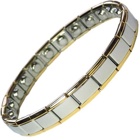 MPS Python Narrow Expanding Magnetic Bracelet With Gold Edges No