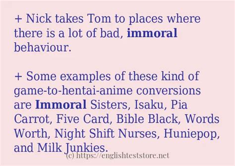 Immoral Sentence Examples Englishteststore Blog