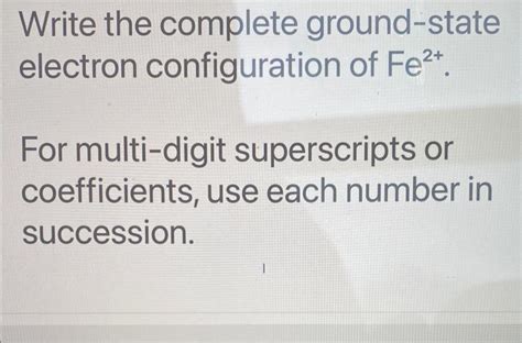 Solved Write The Complete Ground State Electron
