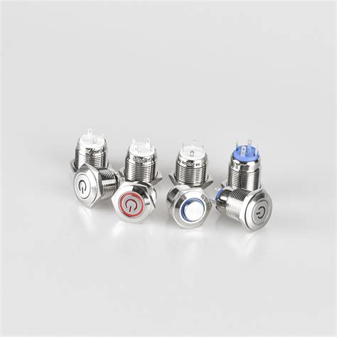 Mm Momentary Latching Illuminated Metal Push Button Switch With Connector