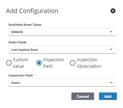 Configure Asset Updates For An Inspection Template